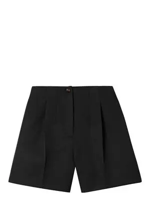 VERONICA DE PIANTE Tilly Pleated Grain De Poudre Wool Shorts