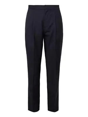 Officine Générale Drew Tapered Pleated Trousers - Blue