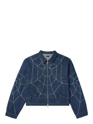 Kapital Thunderbird Embroidered Denim Blouson Jacket - Blue