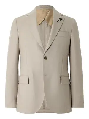 LARDINI Virgin Wool-blend Twill Suit Jacket - Neutrals