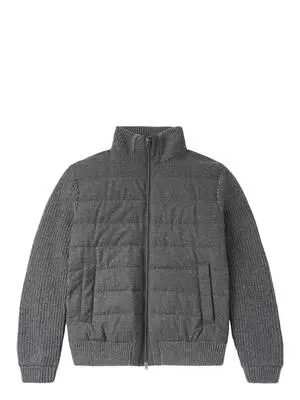 Herno Quilted Wool-blend Down Bomber Jacket - Gray