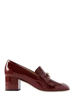 Gucci Horsebit Patent-leather Pumps - Burgundy