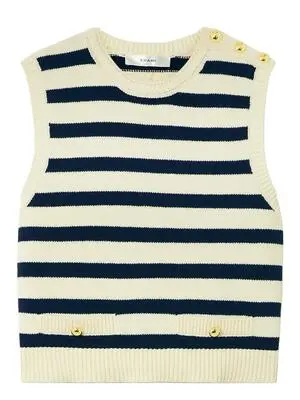 FRAME The Harbor Striped Vest - Cream