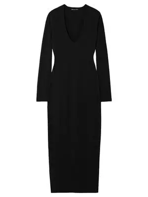 JAMES PERSE Cotton-blend Jersey Midi Dress - Black