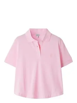 Loewe Embroidered Cotton-piqué Polo Shirt - Pink