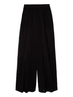 Alaïa Linen And Silk-blend Wide-leg Pants - Black