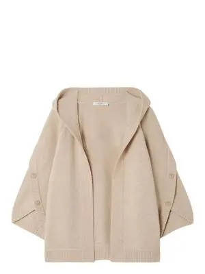 Max Mara Vals Hooded Wool And Cashmere-blend Cardigan - Neutrals
