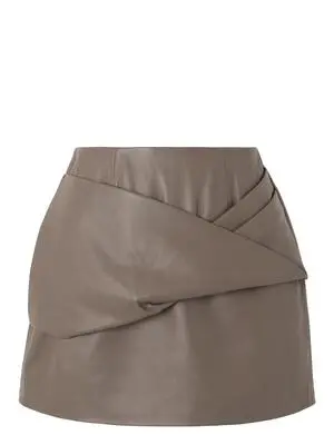 Tove Liss Leather Mini Skirt - Brown