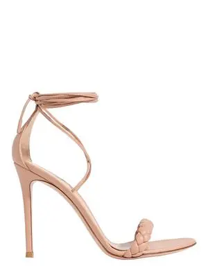 GIANVITO ROSSI Leomi Braided Leather Sandals Blush