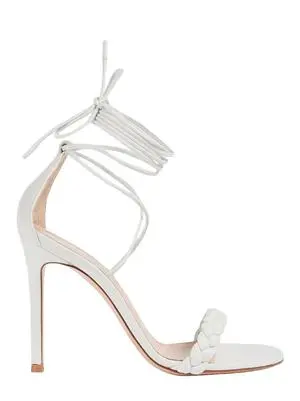 GIANVITO ROSSI Leomi Braided Leather Sandals - White