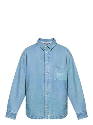 Jacquemus Embroidered Pocket Denim Shirt - Blue
