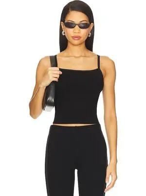 Donni. Rib Satin Tank Top - Jet