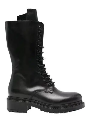 METISSE 40mm Leather Combat Boots - Black