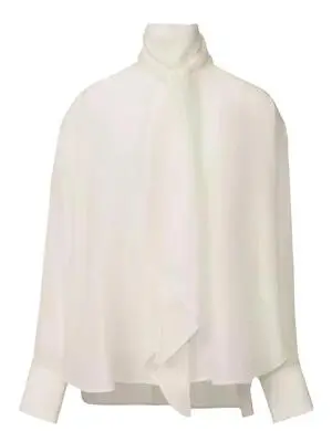 Fabiana Filippi High-neck Silk Blouse - White