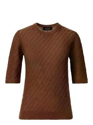 Fabiana Filippi Sequin-embellished Ribbed-knit Jumper - Brown