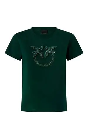 Pinko Embellished Logo T-shirt - Green