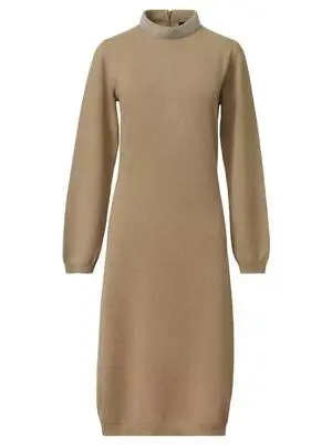 Fabiana Filippi High-neck Long-sleeve Dress - Neutrals