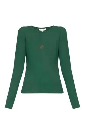 JW Anderson Logo-embroidered Ribbed Top - Green