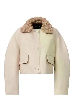 Fabiana Filippi Knitted-collar Wool Jacket - Neutrals