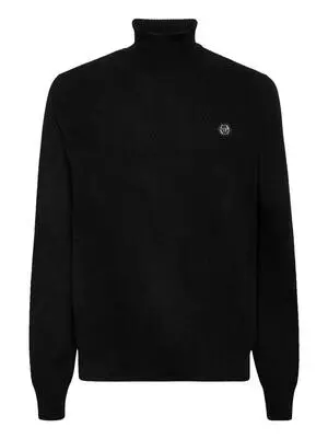 Philipp Plein Ribbed Turtleneck Sweater - Black