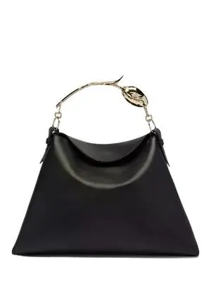 Erdem Large Bloom Leather Bag - Black
