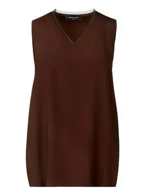 Fabiana Filippi V-neck Embellished Top - Brown