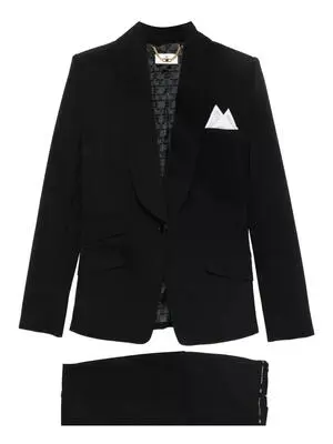 Elisabetta Franchi Shawl-collar Single-breasted Suit - Black