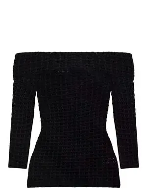 Isabel Marant Off-shoulder Knitted Top - Black