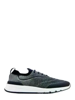 Brunello Cucinelli Knitted Lace-up Sneakers - Blue
