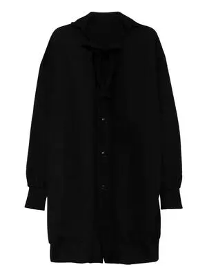 Yohji Yamamoto Jersey Twill Coat - Black