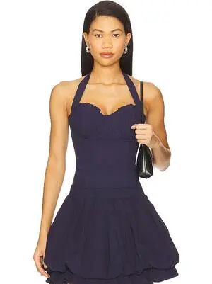 Line & Dot Perla Halter Top - Navy