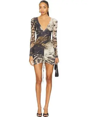 FARAI LONDON Anesu Plunge Mini Dress - Multi