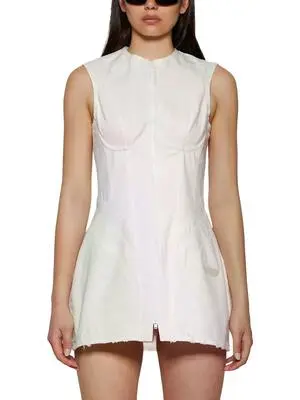 Natasha Zinko Perfect Body Zip-front Corset Mini Dress - White