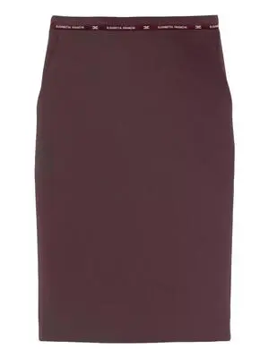 Elisabetta Franchi Pencil Skirt With Waistband Detail - Brown