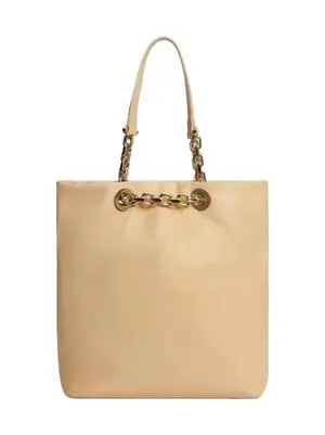 Fabiana Filippi Chain-trimmed Leather Tote Bag - Neutrals