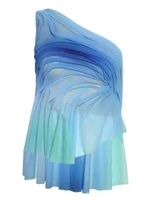 DI PETSA Wetlook Gradient One-shoulder Top - Blue