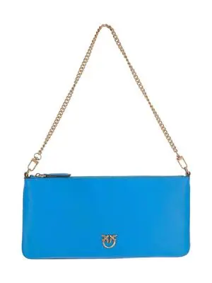 Pinko Leather Clutch With Chain Strap - Blue