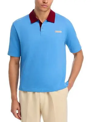 Marni Regular Fit Pique Polo Shirt - Iris Blue