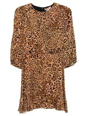 TWINSET Leopard-print Mini Dress - Brown