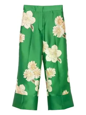 ALEMAIS Floral-print Trousers - Green