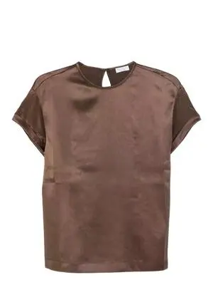 Brunello Cucinelli Crystal-embellished Blouse - Brown