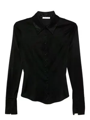 Patrizia Pepe Pointed-collar Blouse - Black
