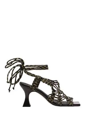 MIISTA 80mm Stephanie Lace-up Sandals - Black