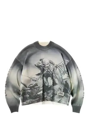 REPRESENT Graphic-print Crew-neck Sweater - 46 Sunfade Grey