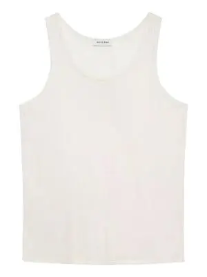 ANINE BING Eugene Ribbed Sleeveless Top - White