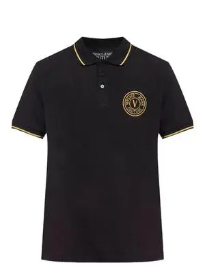 Versace Logo-embroidered Polo Shirt - Black