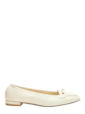 STUART WEITZMAN Bow-detail Leather Loafers - White