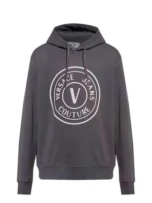 Versace Logo-embellished Hoodie - Grey