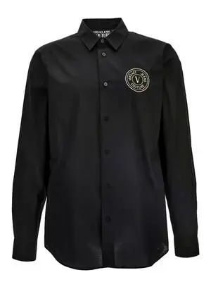 Versace Embroidered-logo Shirt - Black