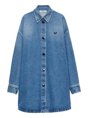 Prada Denim Oversized Shirt - Blue